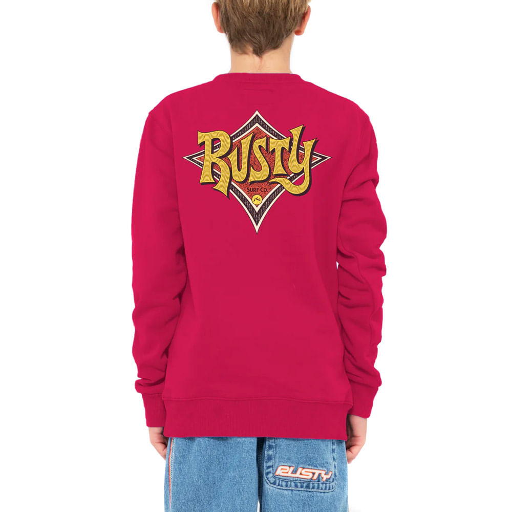 BUZO RUSTY TWISTED DIAMOND CREW JR NIÑO - Red Sport